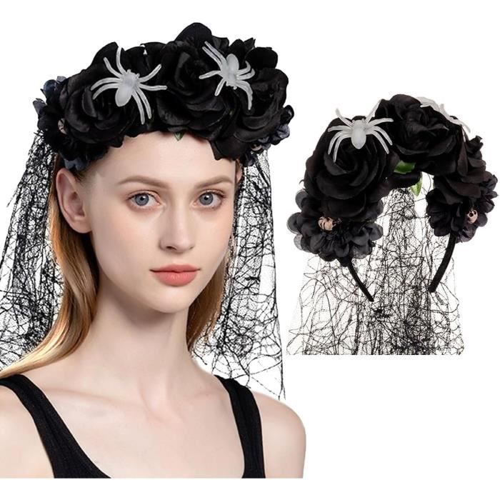Bandeau De Jour Des Morts Couronne De Fleurs Bandeau Bandeau Rose Fleur ...