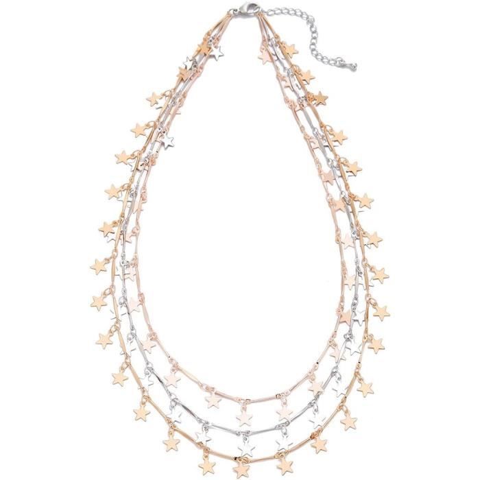 Collier Multi-Rangs Pour Femme - B[n11279] - Pendentif en forme de cœur ...