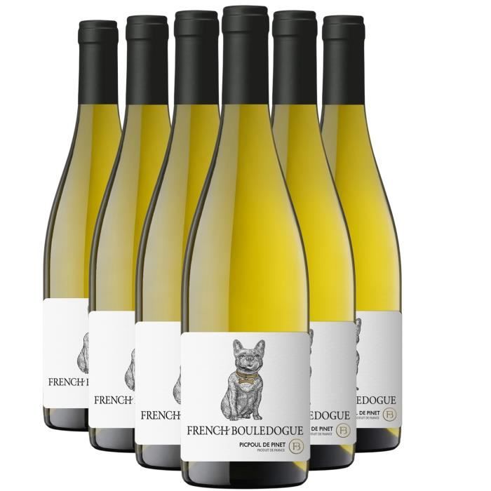 Picpoul de Pinet Blanc 2022 - Lot de 6x75cl - French Bouledogue - Vin ...