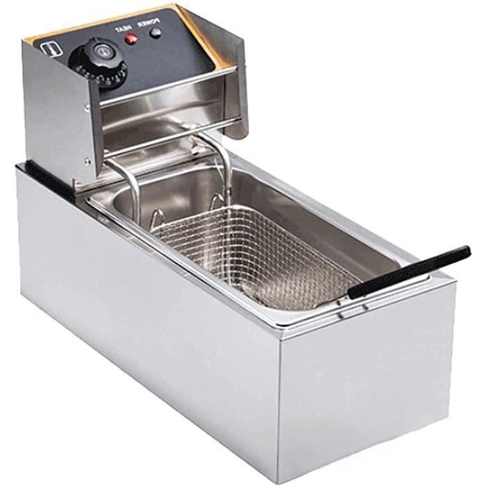 Friteuse Électrique 2000W, Friteuse Commerciale en Acier Inoxydable À ...