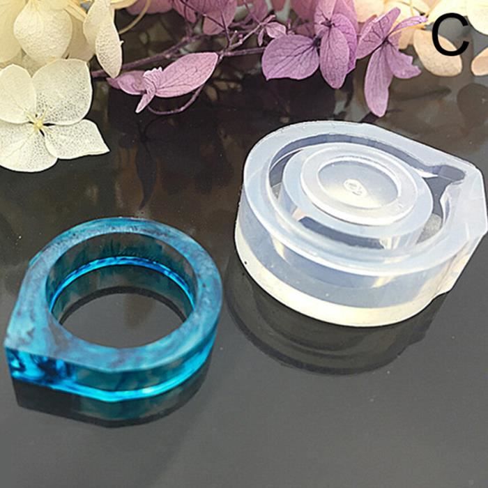 Moule à modeler,Bague en résine époxy transparente, moule en Silicone ...