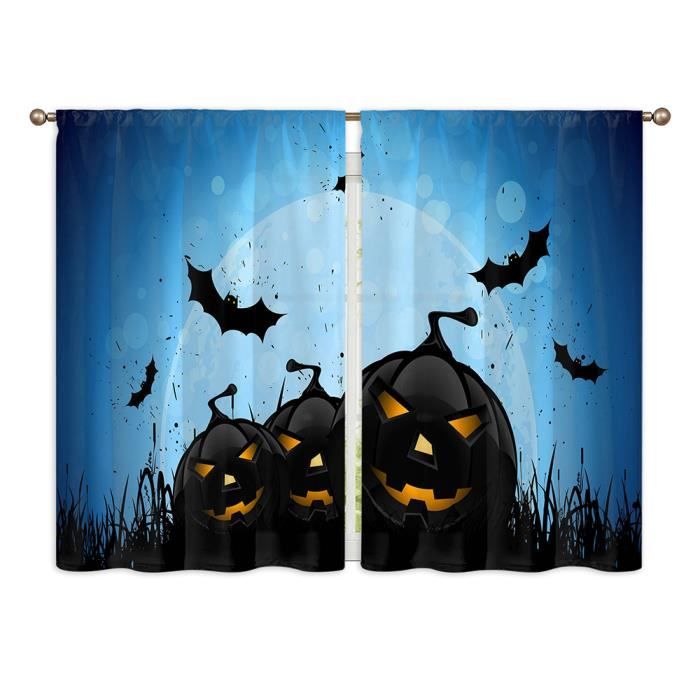 COLISHA Halloween Court Rideau Semi Transparent Passe-tringle 2 ...