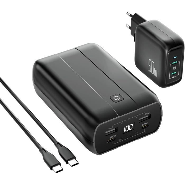 Batterie Externe Laptop 27200Mah Power Bank Pd 100W+ 90W Gan Usb C ...