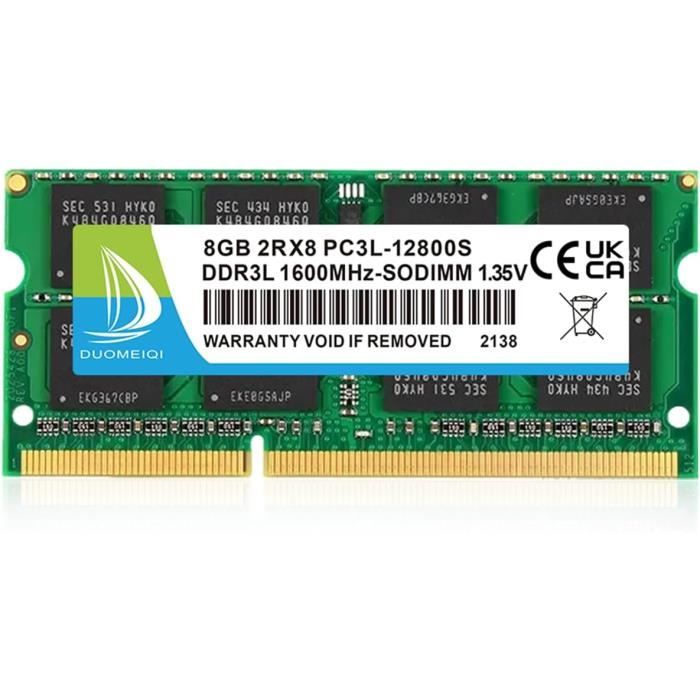 D Module De Mémoire Ddr3 Pc3L-12800S Sodimm Ddr3 1,35 V-1,5 V Non-Ecc 204 Broches 8 Go(1 X 8 Go ...