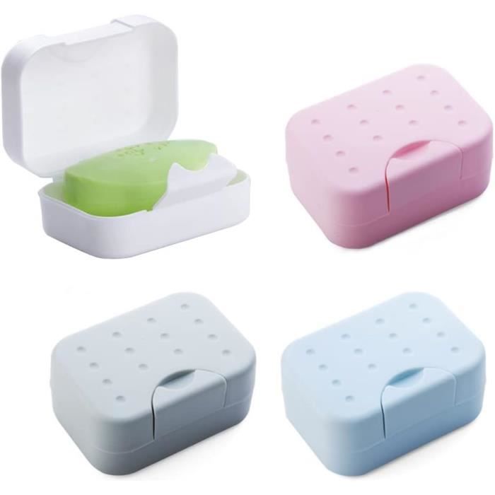 Trsnzul Boite a Savon 4 Pièces Boite Savon Voyage Portable Porte-Savon en Plastique Etanche ...