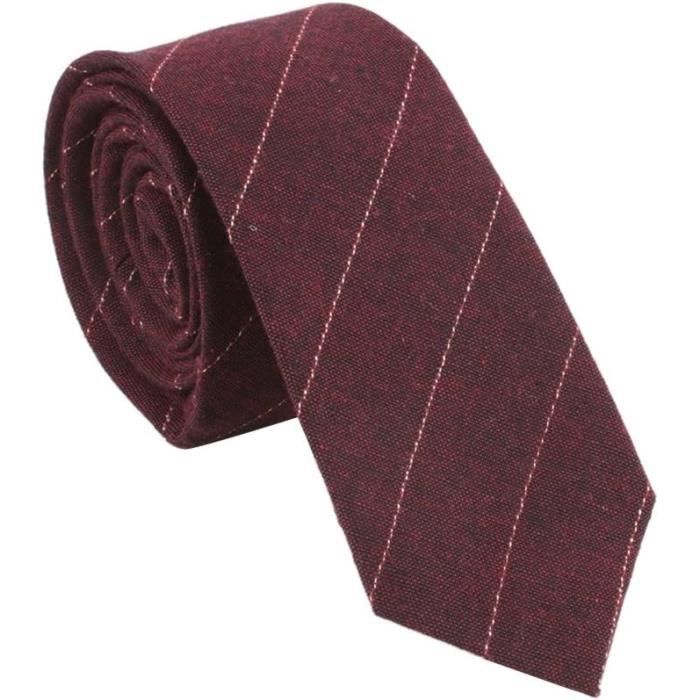 Homme Cravate Coton Unie Skinny Large De 6Cm Pour Mariage Soirée Ou ...