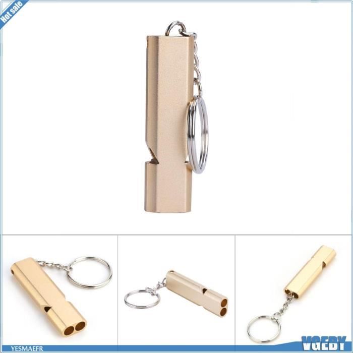 Sifflet d'urgence à double trou portable haute fréquence avec porte ...