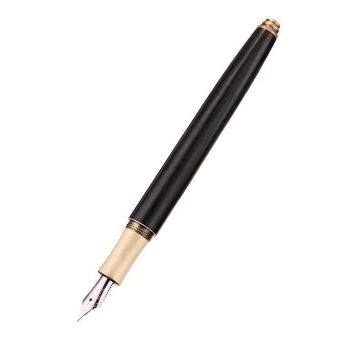 Delike Stylo-plume Baril Bois Fait Main Nature Cadeau Extra Fin 0.38mm ...