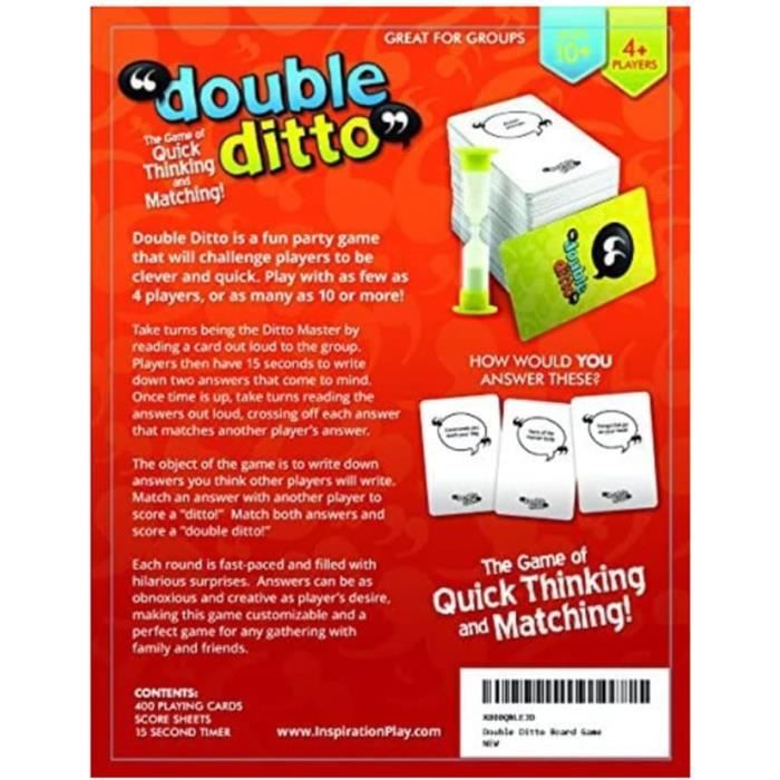 Jeu De Cartes Double Ditto |Goliath Games | Jeu De Famille | Pour Les ...