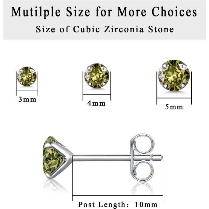 Boucles D'Oreilles À Tige En Argent Sterling S925 Avec Oxyde De Zirconium | Boucles D'Oreilles ...