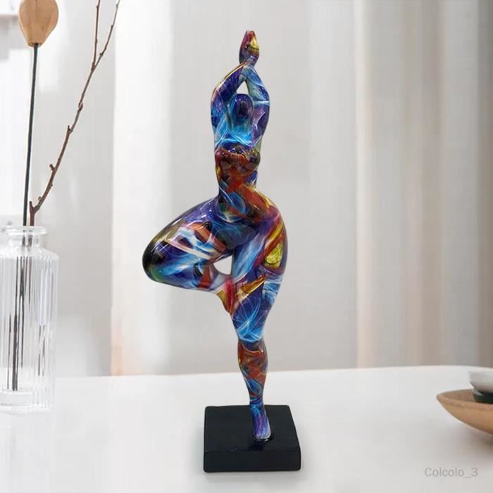 Grosse Dame Statue Yoga Pose Sculpture Photo Props Artisanat Femme ...