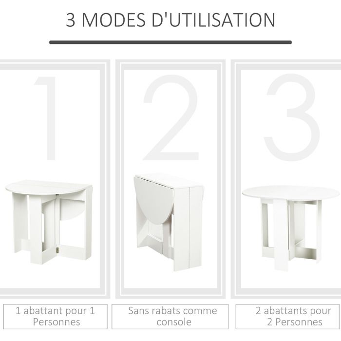 Table pliable de cuisine salle à manger 2 abattants - table ovale ...