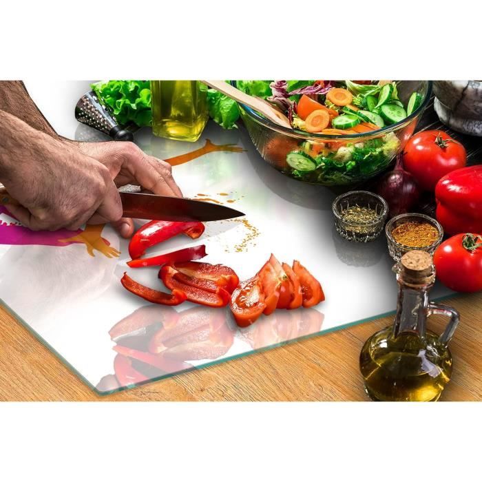 Planche À Découper En Verre Ceranfeld 1 Pièce 52 X 40 Cm, Plaque De ...