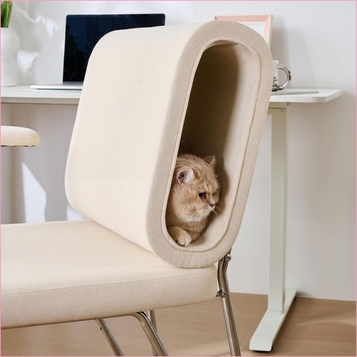 Chaise de Bureau - Combo Homme-Animaux avec Caverne pour Chat, Tissu ...