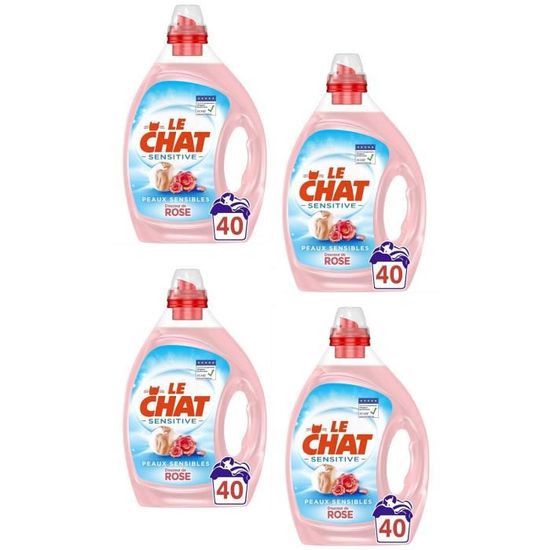 Lot de 4 Lessives Liquide Hypoallergénique Sensitive Douceur de Rose ...