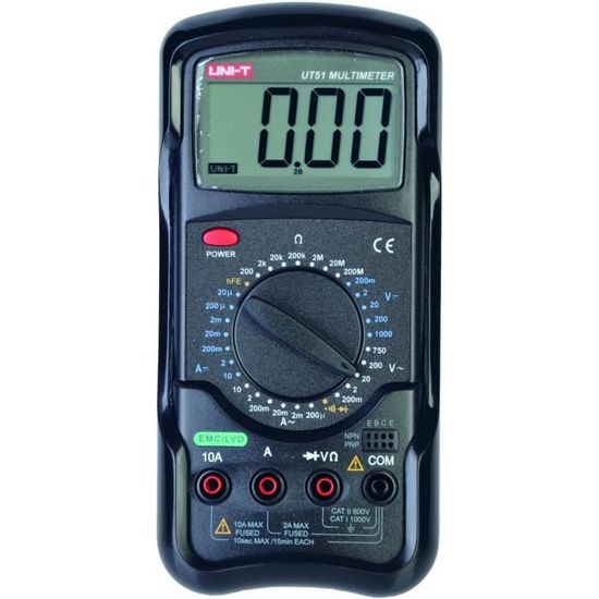 Unit-T Ut51-Mie0014 Multimètre Numérique Noir[H379] - Cdiscount Bricolage