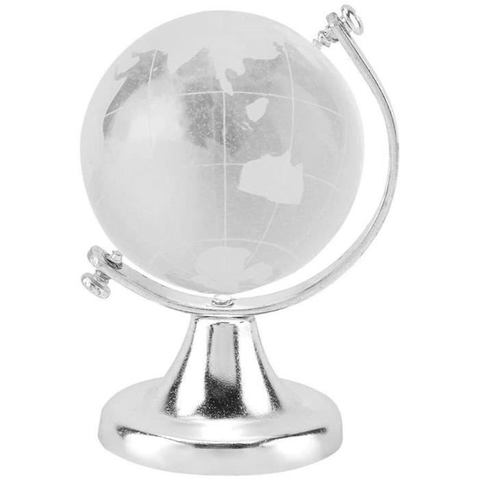 Boule Cristal Round Earth Globe World Map Cristal Boule en Verre Sphère ...