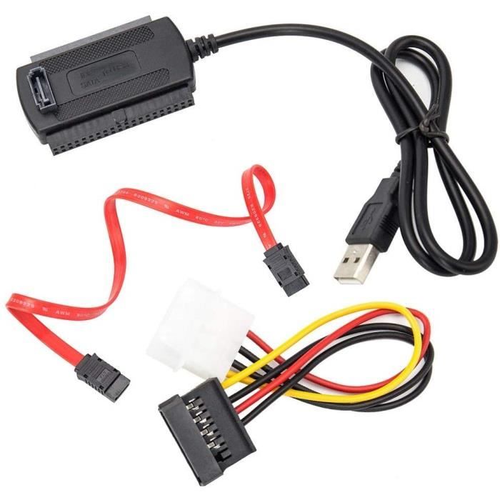 3 in 1 USB 2.0 vers IDE SATA ATA 2.5 3.5 Disque Dur Cable Cable ...