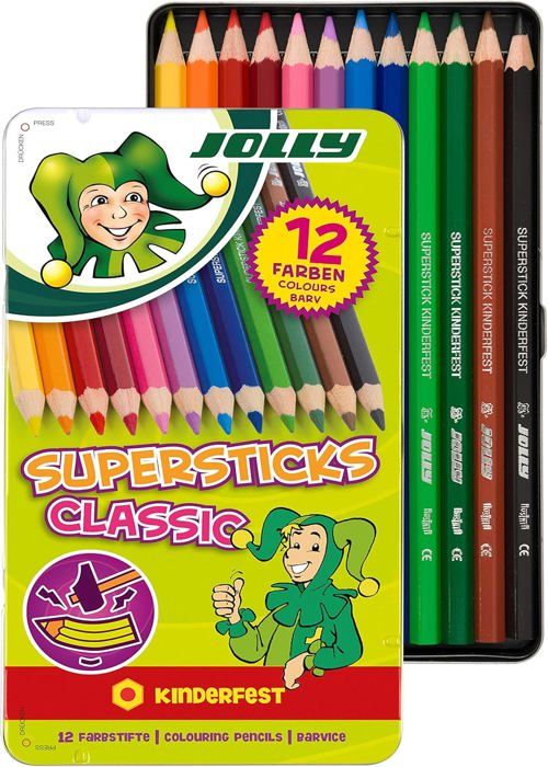 JOLLY Crayons de couleur Supersticks Kinderfest, crayons de couleur ...