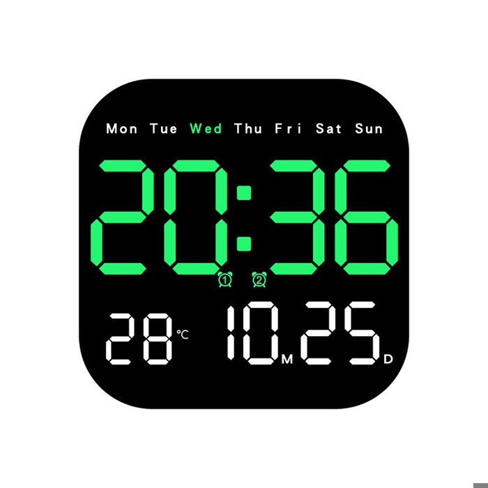 Grande Horloge Murale LED Numérique avec Télécommande, Température ...