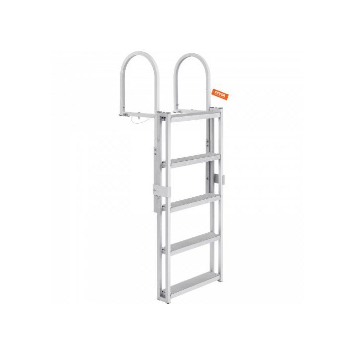 Échelle de quai rétractable 5 marches, charge 158 kg, alu, hauteur ...