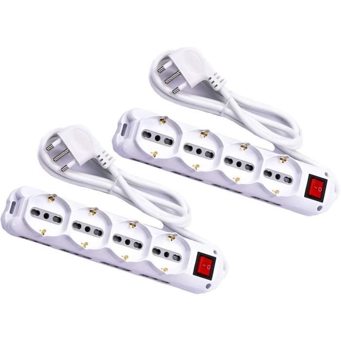 Ap8736 Multiprise Multiprise Électrique 12 Places Avec 8 Prises 2P+T 10-16A Bipass + 4 Prises 10 ...