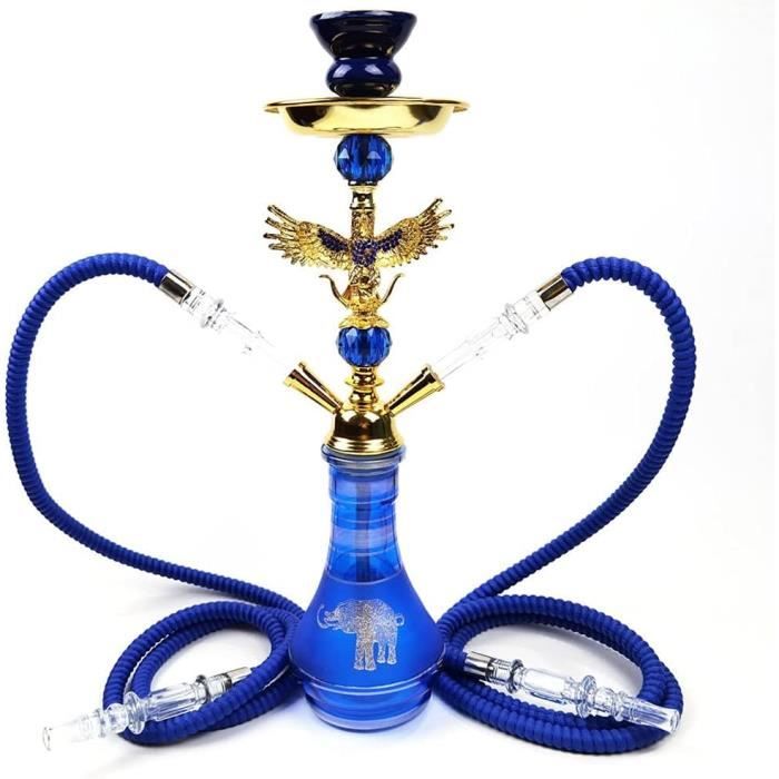 Chicha Ensemble de Narguilé Pipe a Eau Shisha Tuyau Double de Par 2 ...
