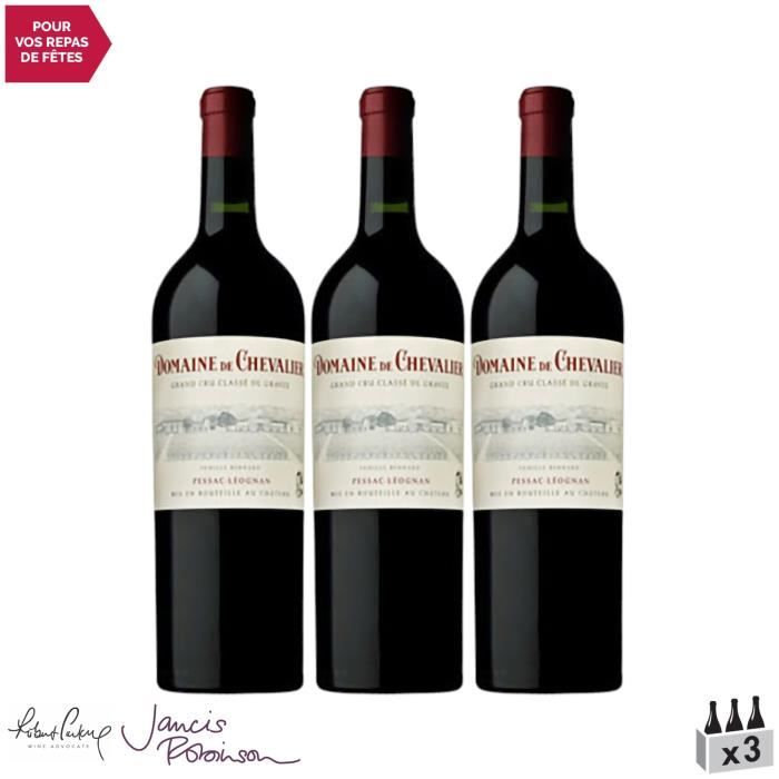Domaine de Chevalier Rouge 2017 - Lot de 3x75cl - Vin Rouge de Bordeaux - Appellation AOC Pessac ...