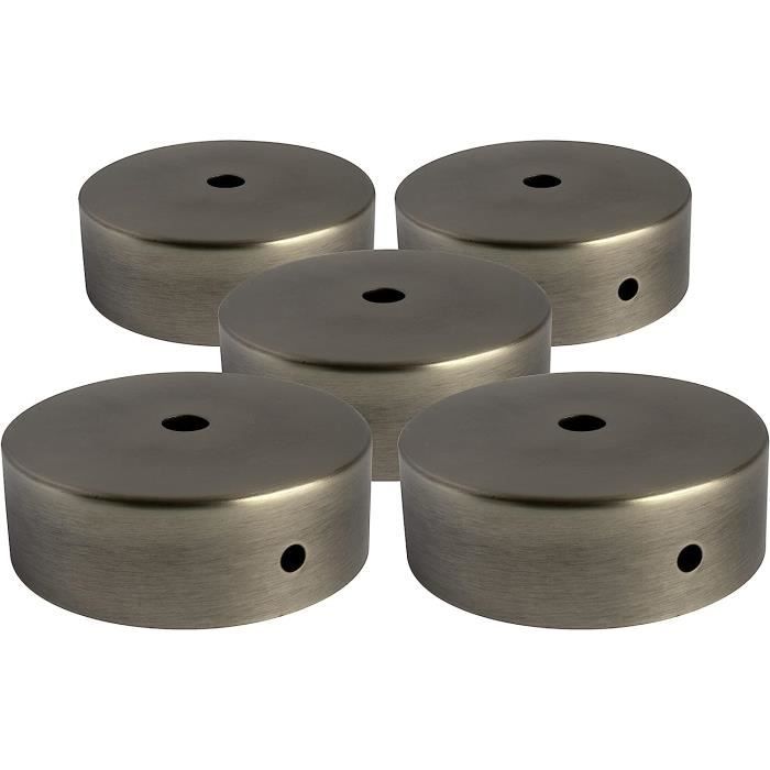 5 Auvents De Plafond En Métal, Cache Fil Pour Lustre Couleur Titane ...