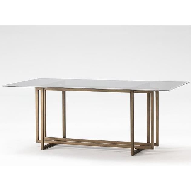 Table à manger verre trempé et pieds métal doré 190 cm - Cdiscount Maison