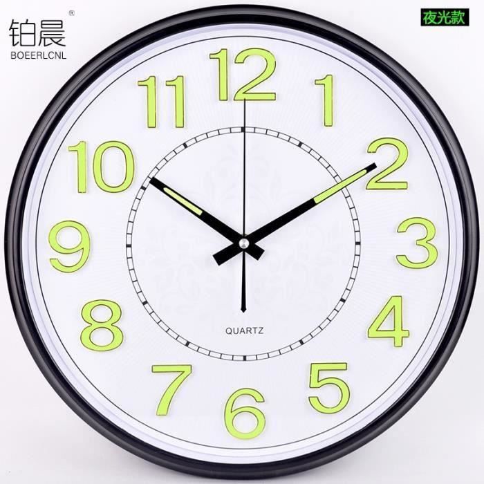 Horloge,Classique Simple horloge murale silencieux Led chambre ...