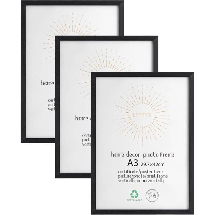 Cadres Photo A3 Bois Lot De 3 Cadres Photo Pour Posters Et Affiches ...