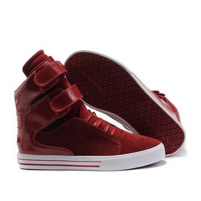 Baskets Montantes Fashion avec Bandes Unisex Rouge Rouge - Cdiscount ...