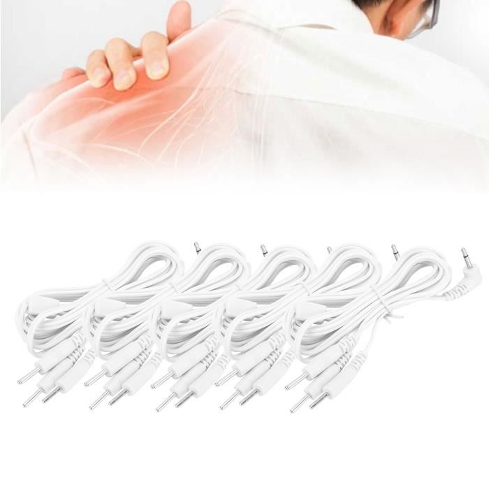 Pwshymi Fil TENS 5 pièces / sac DC 2.5mm 1.2m 4-en-1 Pin Type électrode ...