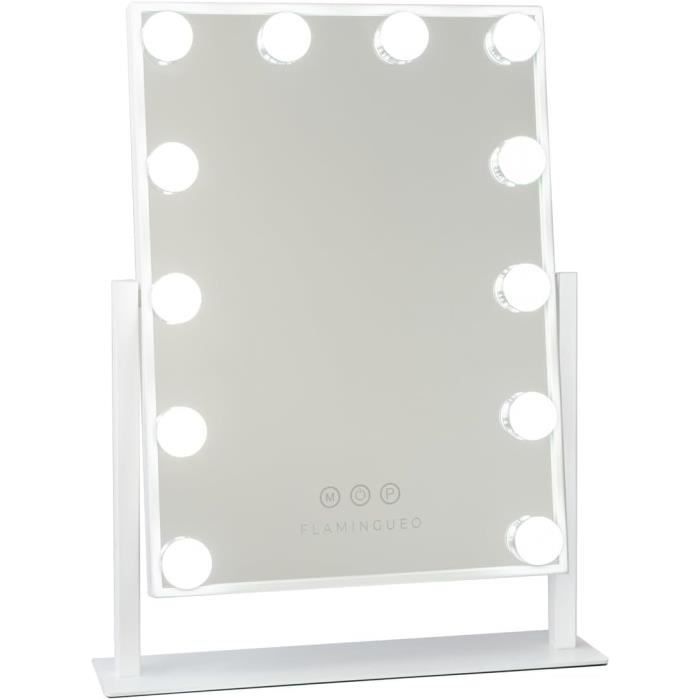 Miroir Coiffeuse - Miroir Led 12 Lumières, Miroir Maquillage Lumineux 3 ...