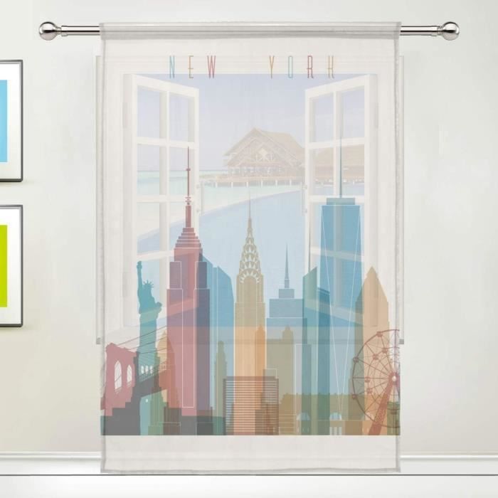 Funnyy Rideau de fenêtre en Tulle américain Statue de la Liberté New ...