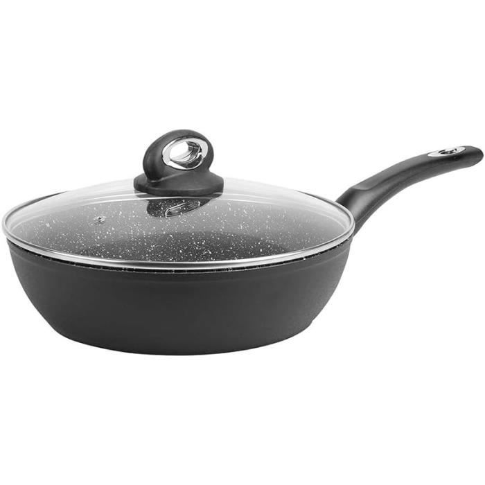 Sitram 711708, Sauteuse Granité diam. 24 cm en alm forgé revêtement ...