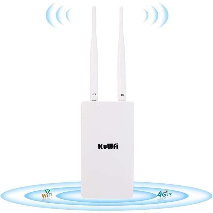 Routeur Wifi 4G, Routeur Cpe 4G Lte Extérieur Sans Fil 300 Mbps Cat4 Étanche Avec Double Antenne ...