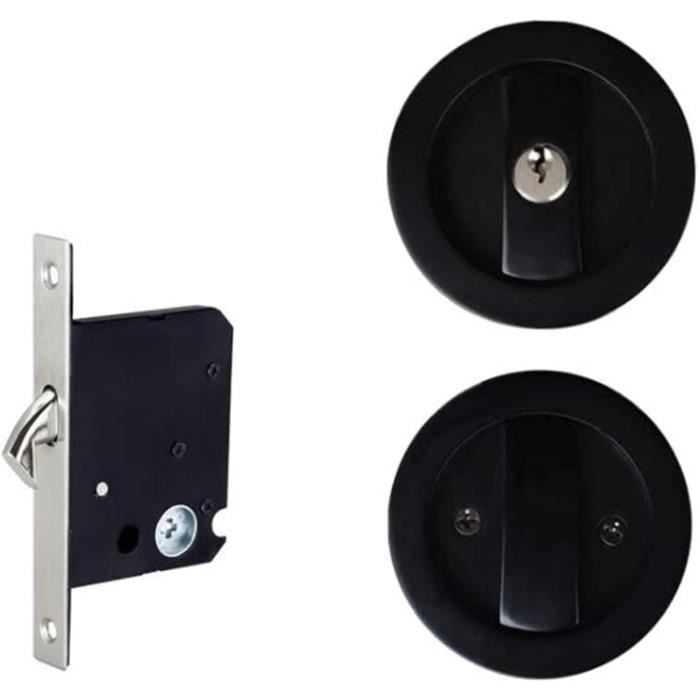 Verrou Crochet De Porte Coulissante, Poignée Ronde Noire, Verrou À ...