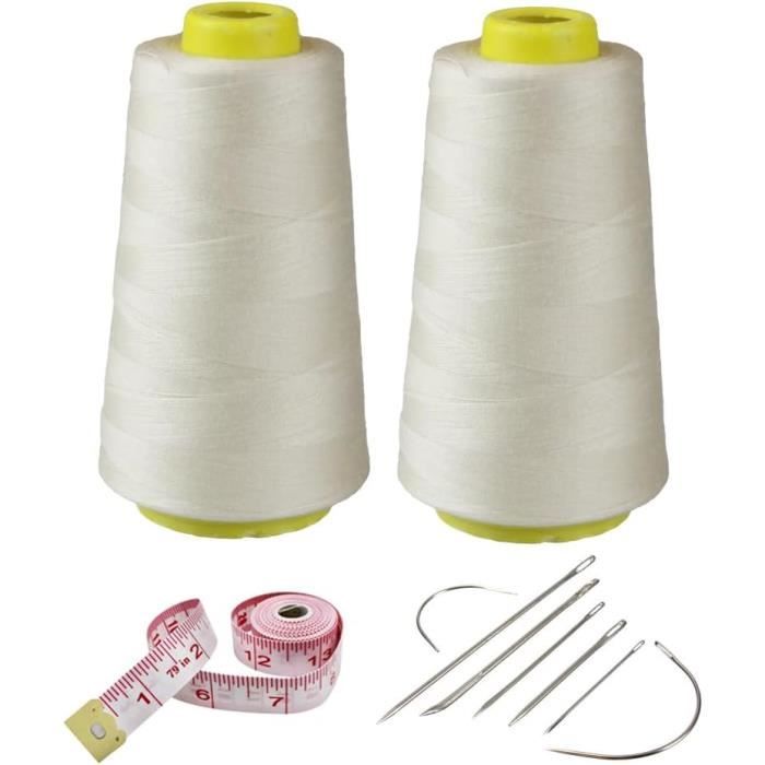 Lot De 2 Bobines De Fil À Coudre En Polyester Beige - TRAHOO - 40 S-2 ...