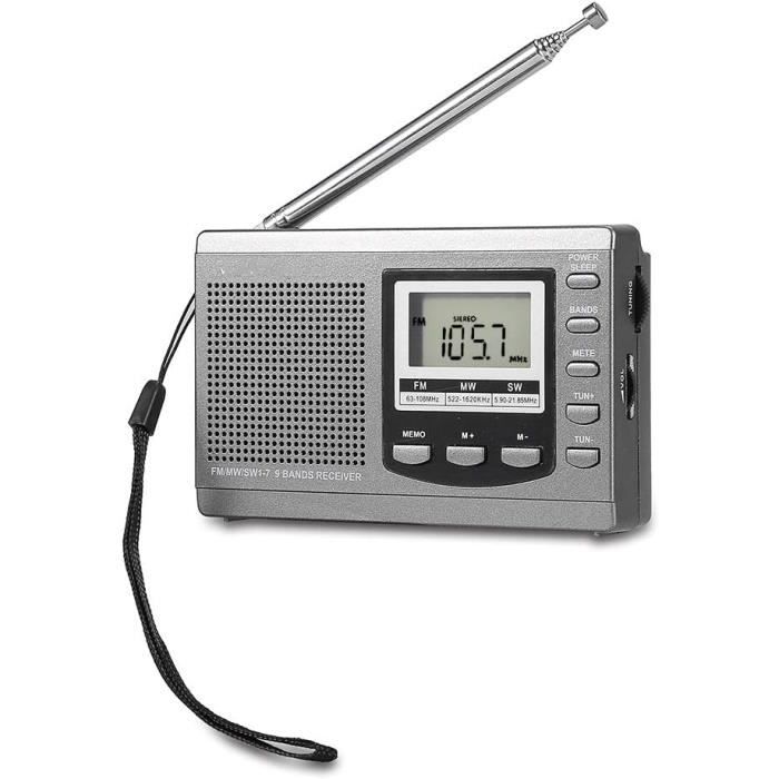 Mini radio numérique portable avec écouteurs, radio stéréo de poche ...