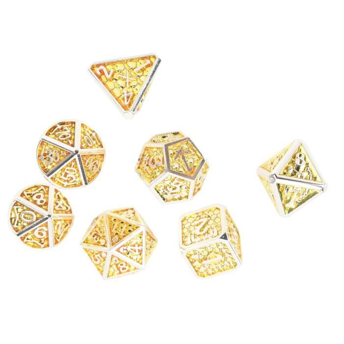 Ensemble De Dés De Jeu 7 Pièces En Métal Jeu Dés Artisanat Beau Jeu De ...