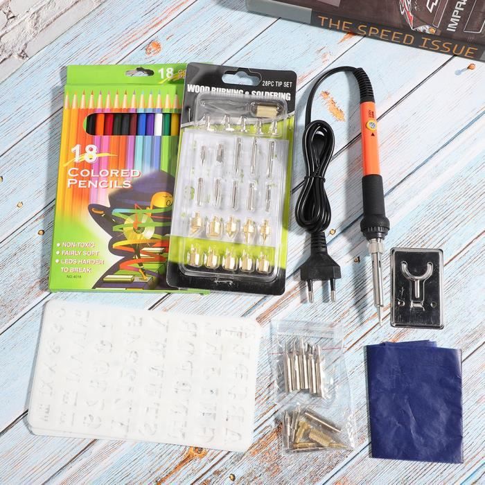 Vvikizy Set de pyrogravure Kit de Pyrogravure Fer à Souder Électrique ...