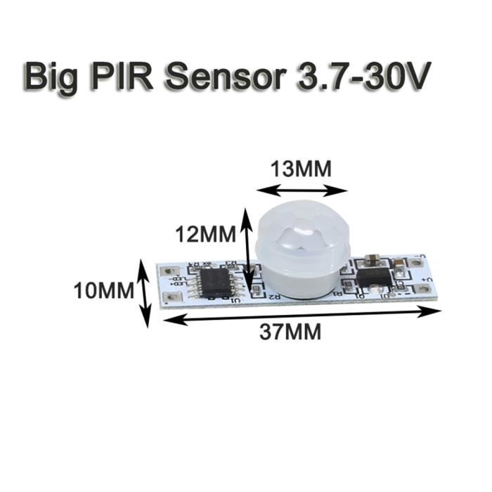 12V Big PIR Sensor -5V 12V 24V 4A Dimmable Capteur Interrupteur de ...