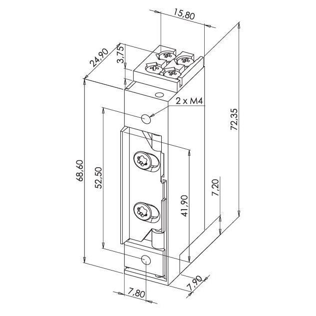 Gâche électrique 3 ROUREG mini - SEWOSY - SEM3R-V2 - Blanc - 350 DaN ...