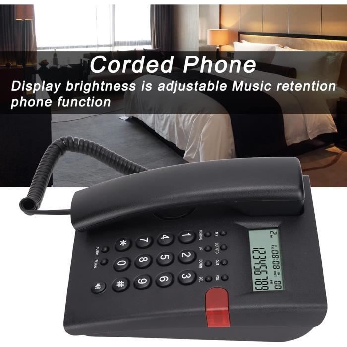 Ehskzjh Téléphone Filaire, K010A-1 Téléphone Fixe Filaire Fonction D ...