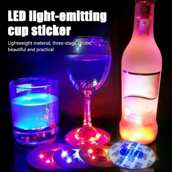 18Pcs Dessous De Verre Lumineux, Dessous De Verre Lumineux Coloré ...