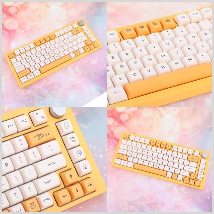 Honey Milk Theme 140 Keys PBT Keycaps Set Remplacement des assemblages ...
