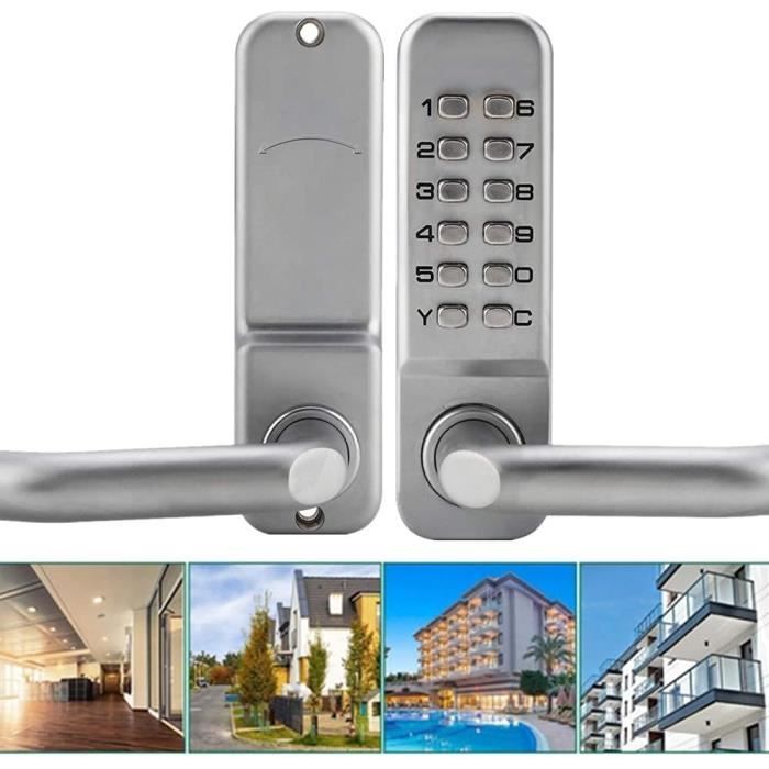 Verrou A Code Mecanique, Serrure De Porte Sans Clé Numérique Verrou De Sécurité Par Mot De Passe ...