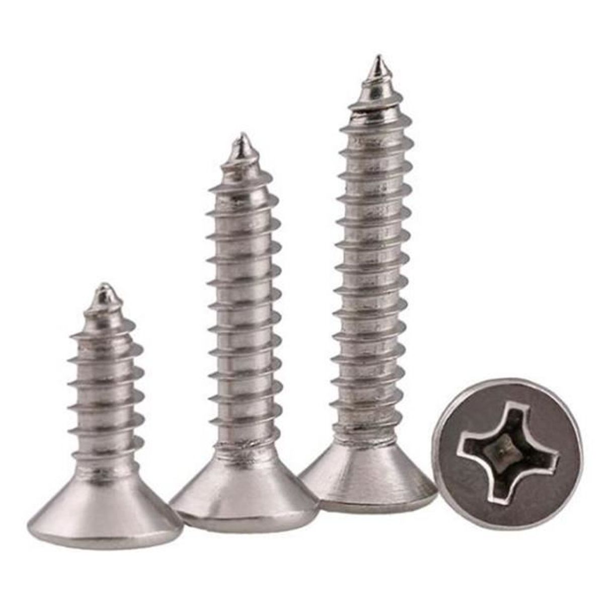 Vis Autotaraudeuses en Acier Inoxydable 304,plate à tête creuse croisée vis à bois M5 x 25 mm ...